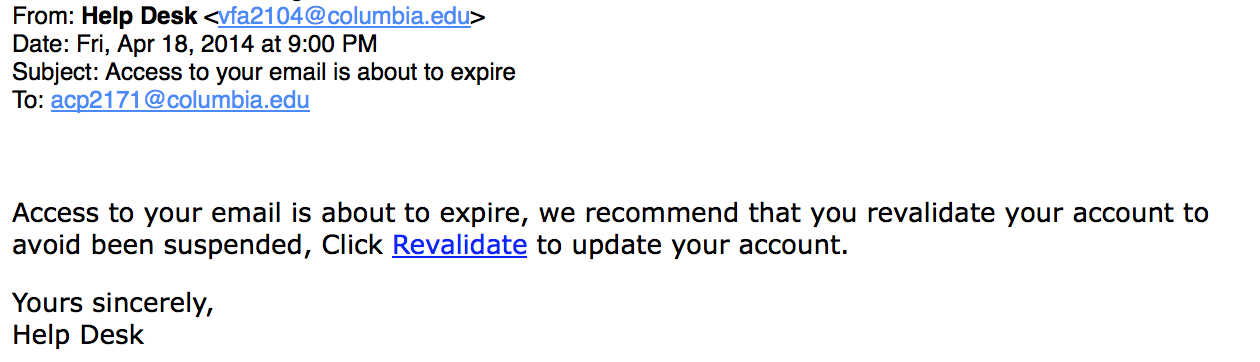 PSA: Phishing Emails In Columbia Network – Bwog