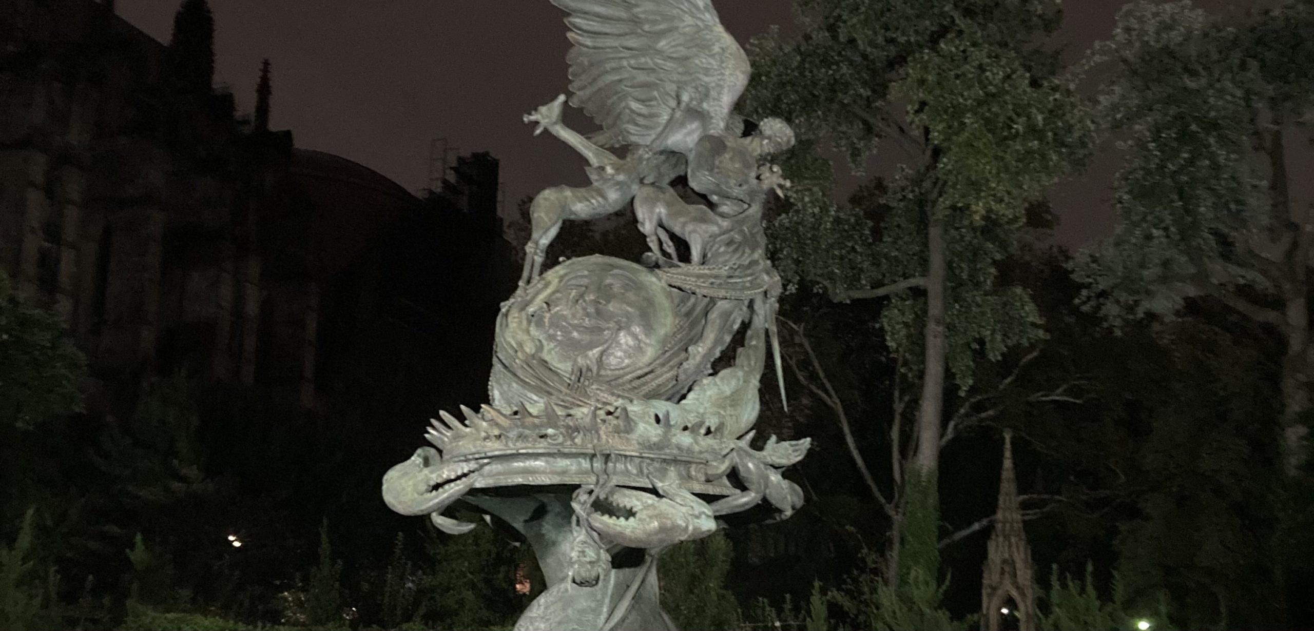 Late Night Bwog: Contemplating The Statue Next To The Cathedral – Bwog