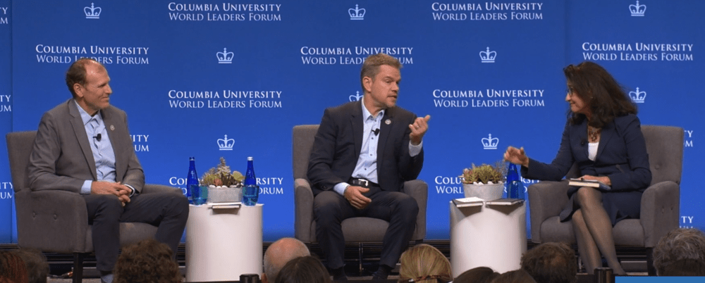World Leaders Forum: How Actor Matt Damon And Engineer Gary White ...