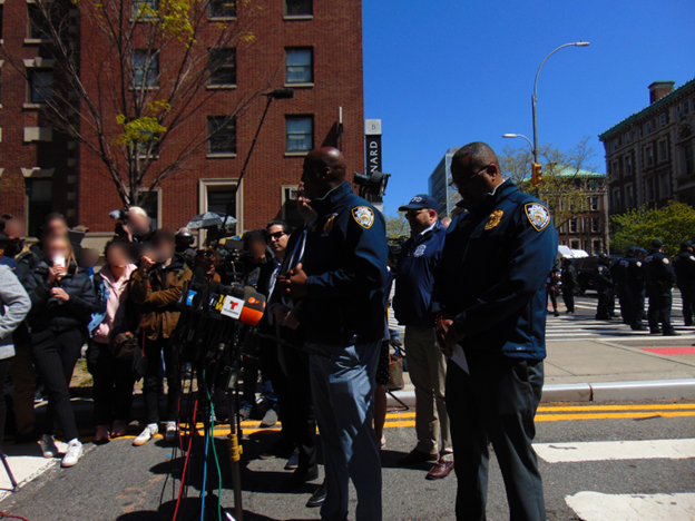 NYPD Holds Briefing In Front Of Columbia University Addressing Ongoing ...
